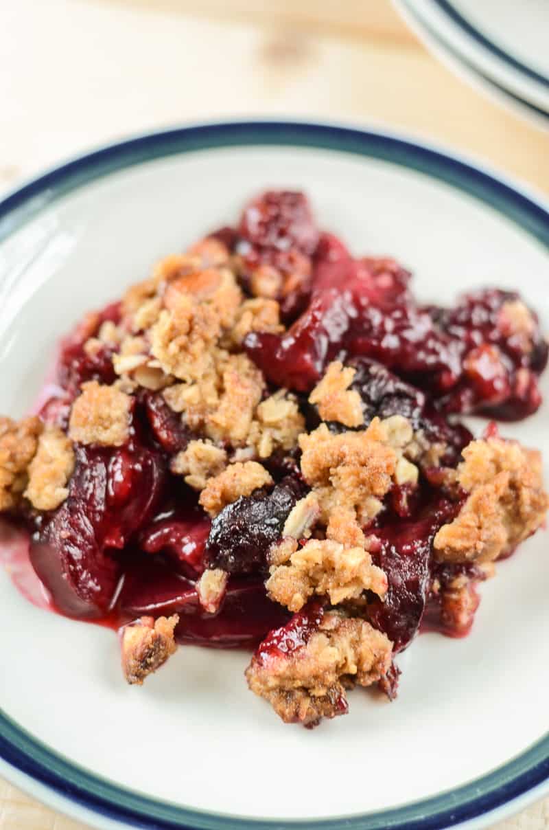 Plum Cherry Crisp • The Crumby Kitchen