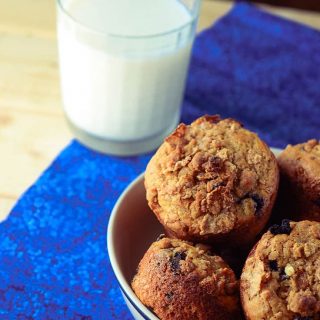 Blueberry Raisin Crunch Muffins • The Crumby Kitchen
