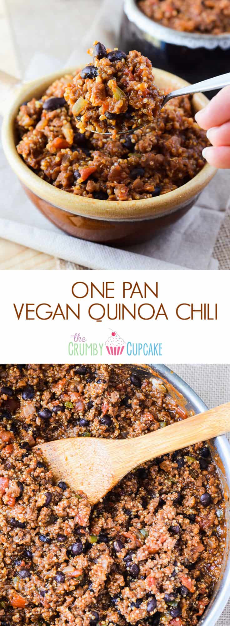 One Pan Vegan Quinoa Chili • The Crumby Kitchen