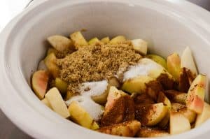 Slow Cooker Apple Gingerbread Crumble