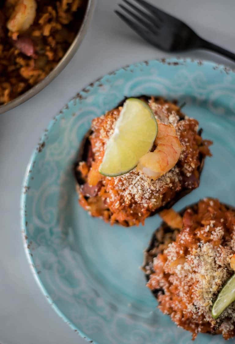 Easy Paella Stuffed Portobello Mushrooms • The Crumby Kitchen