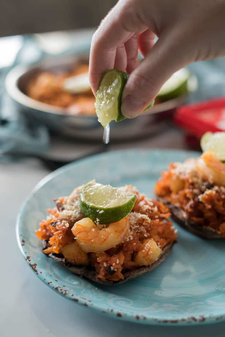 Easy Paella Stuffed Portobello Mushrooms • The Crumby Kitchen