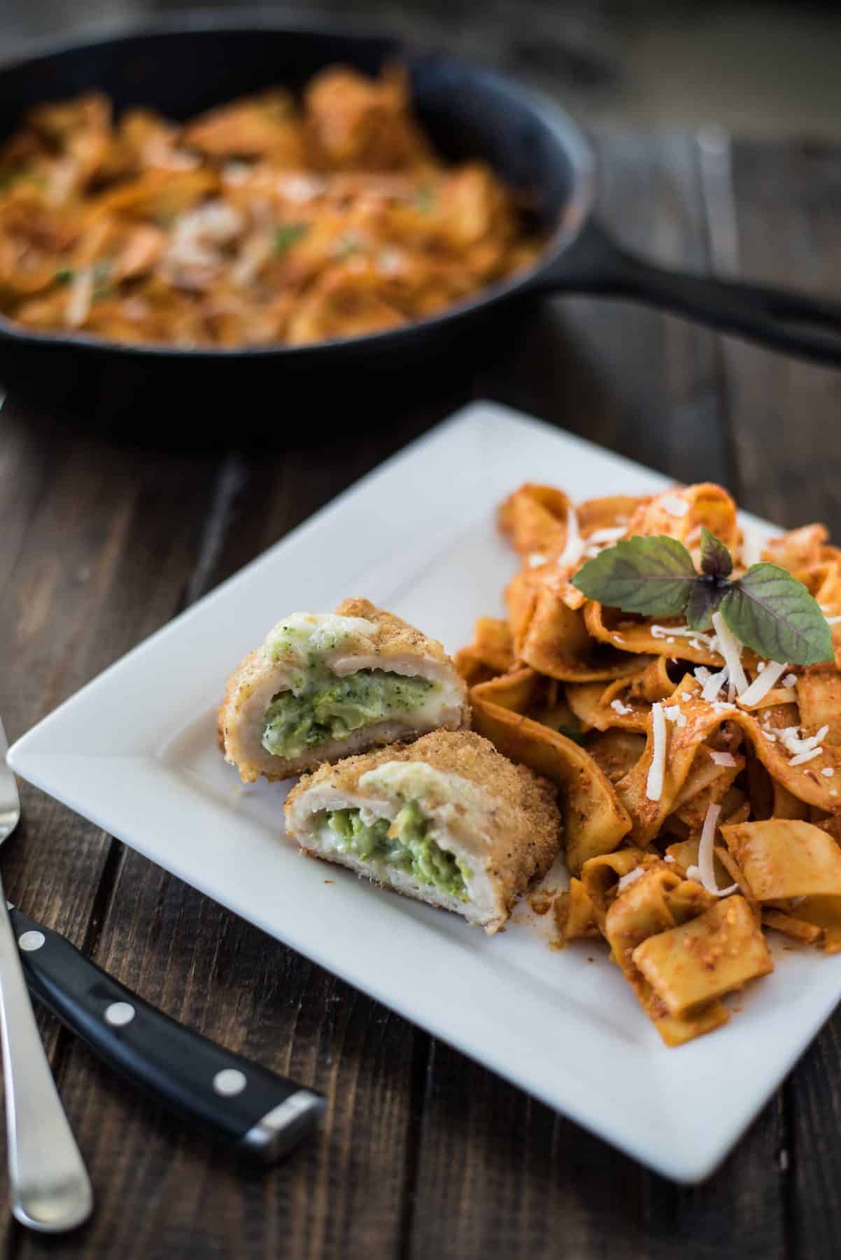 Roasted Red Pepper Pesto Pasta & Barber Foods • The Crumby Kitchen