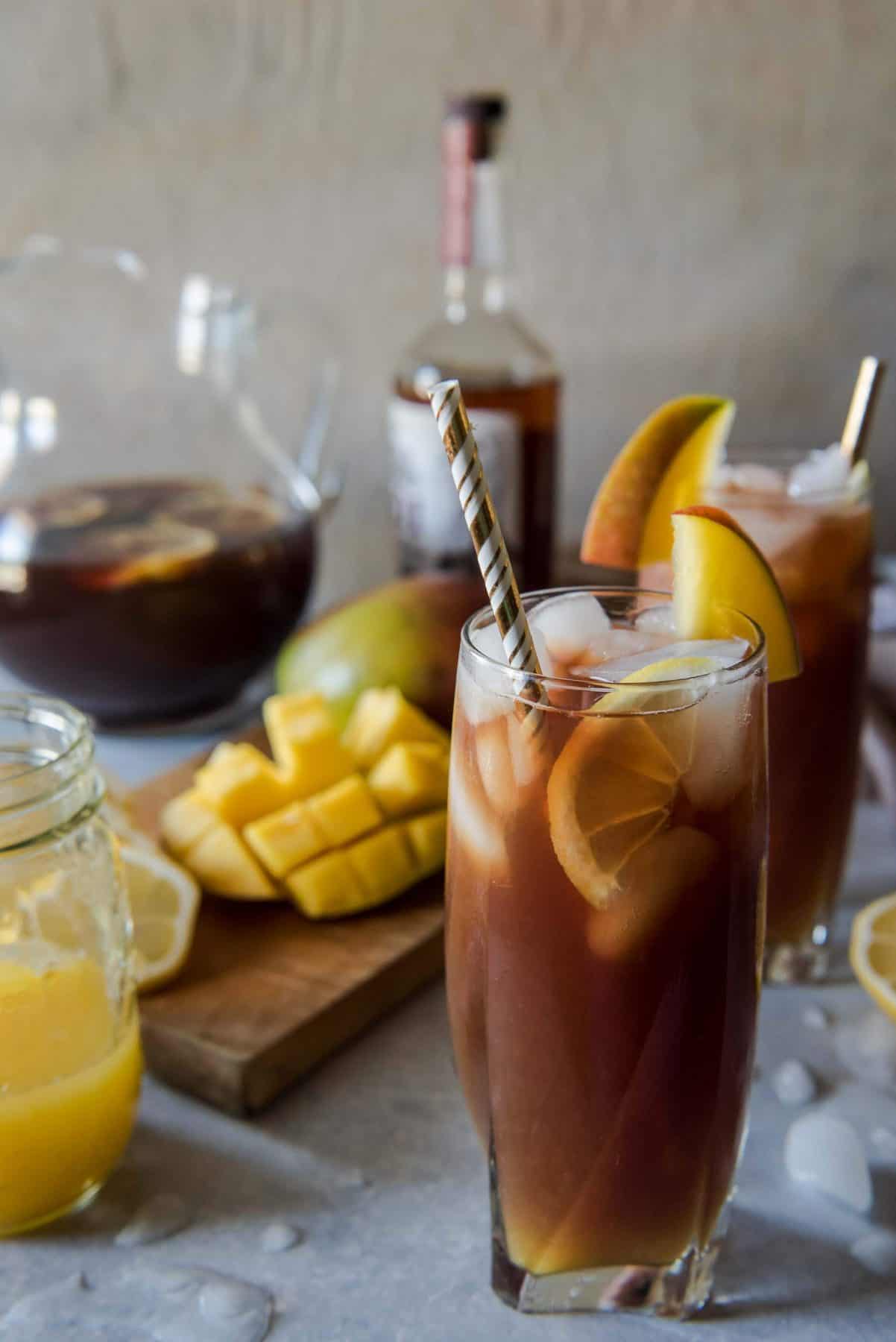 Southern Spiked Mango Iced Tea • The Crumby Kitchen