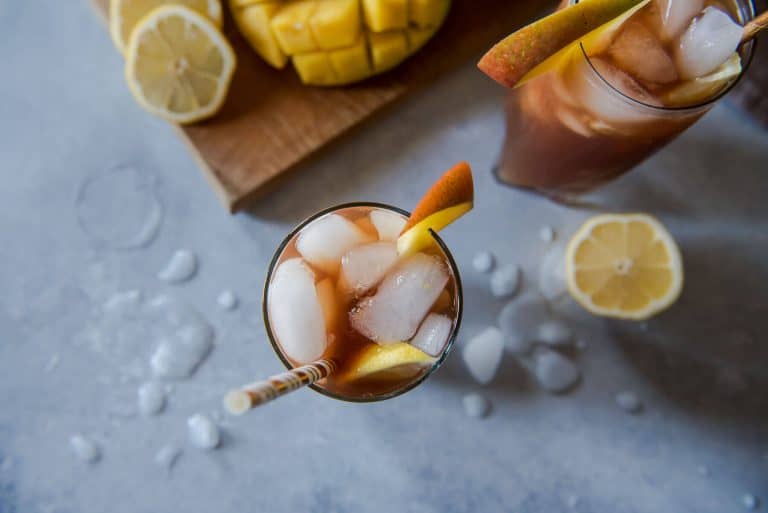 Southern Spiked Mango Iced Tea • The Crumby Kitchen
