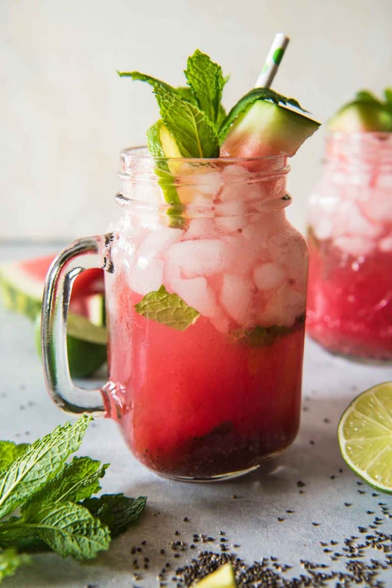 Fresh Summer Watermelon Mojito with Chia • The Crumby Kitchen