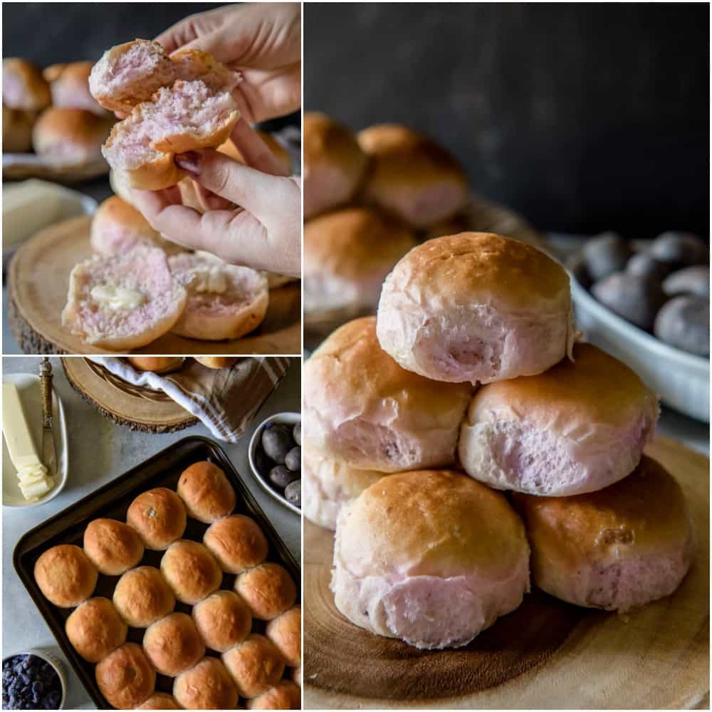 Purple Potato Dinner Rolls • The Crumby Kitchen