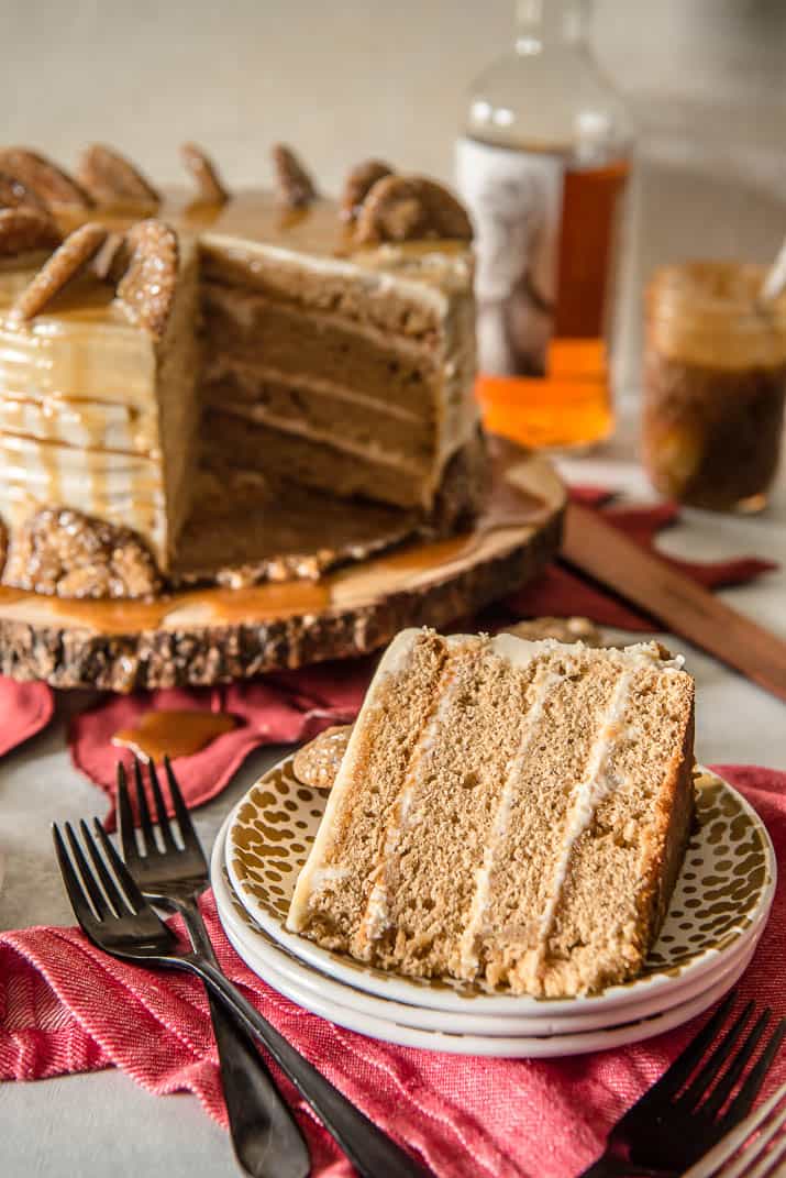 Bourbon Caramel Spice Cake • The Crumby Kitchen