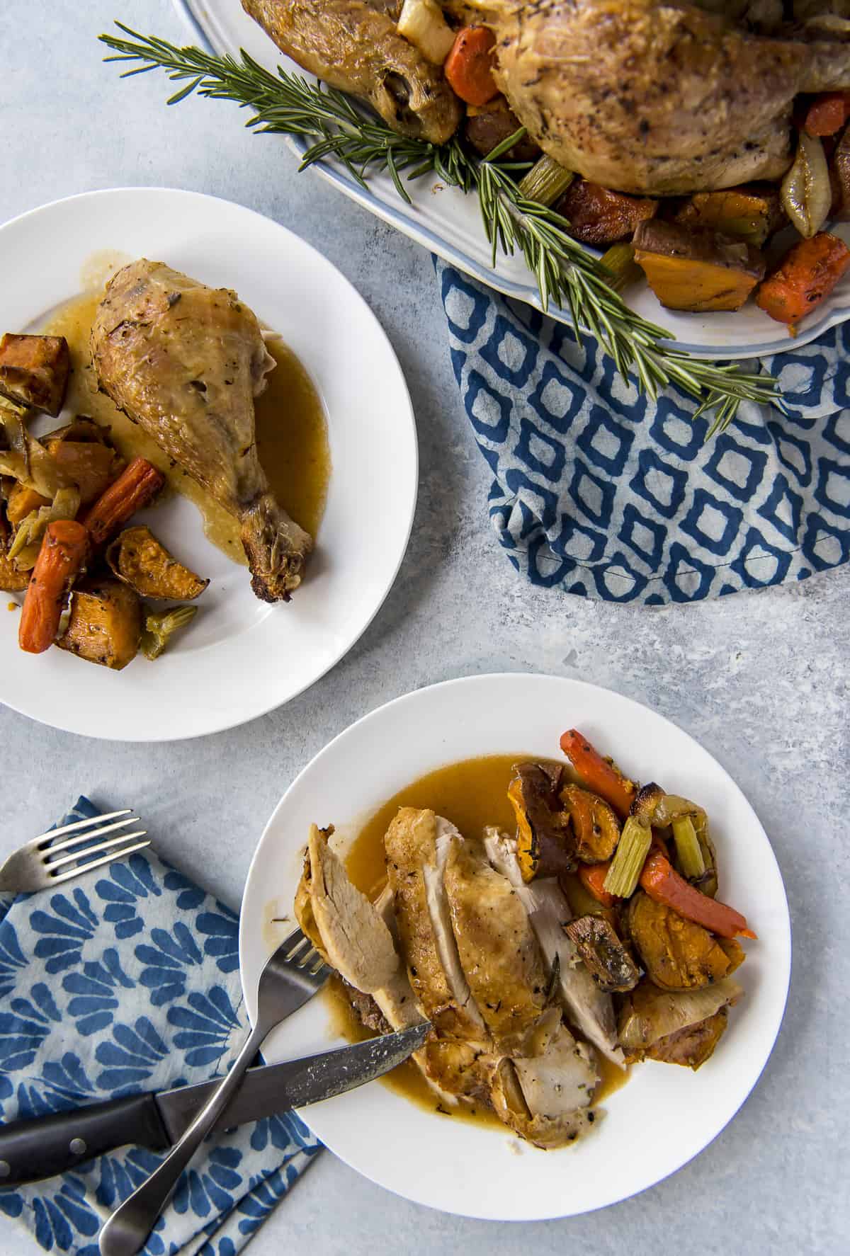 Slow Roasted Chicken with Herb Butter • The Crumby Kitchen
