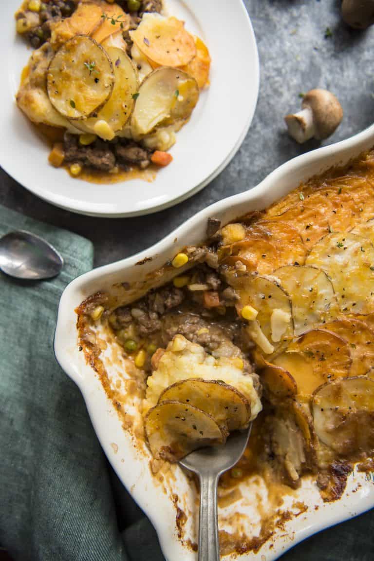 Scalloped Potato Beef and Mushroom Shepherd's Pie • The Crumby Kitchen