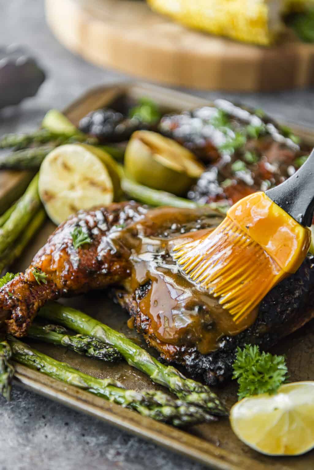 BBQ Grilled Chicken Leg Quarters • The Crumby Kitchen