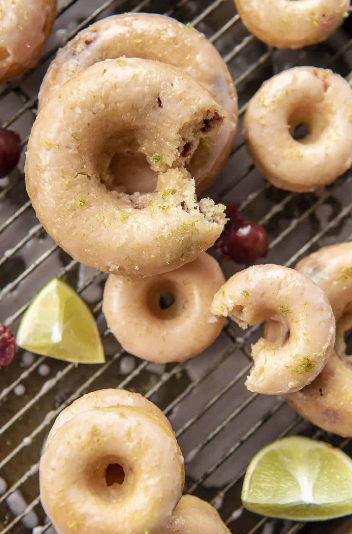 Cherry Lime Baked Donuts • The Crumby Kitchen