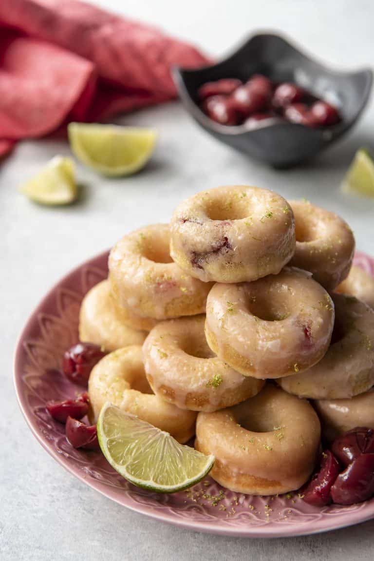Cherry Lime Baked Donuts • The Crumby Kitchen