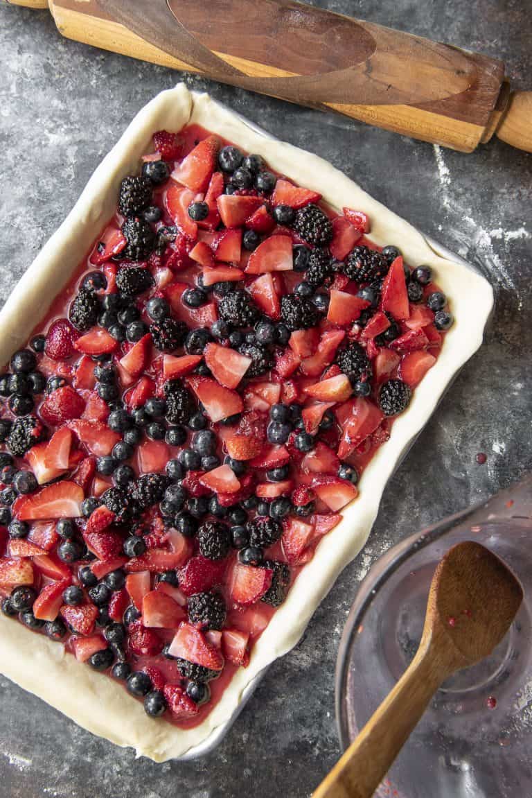 Triple Berry Slab Pie • The Crumby Kitchen