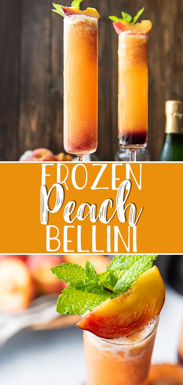The Best Frozen Peach Bellini • The Crumby Kitchen