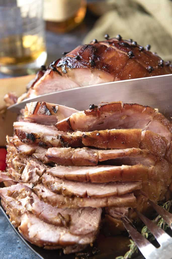 Honey Bourbon Glazed Ham • The Crumby Kitchen
