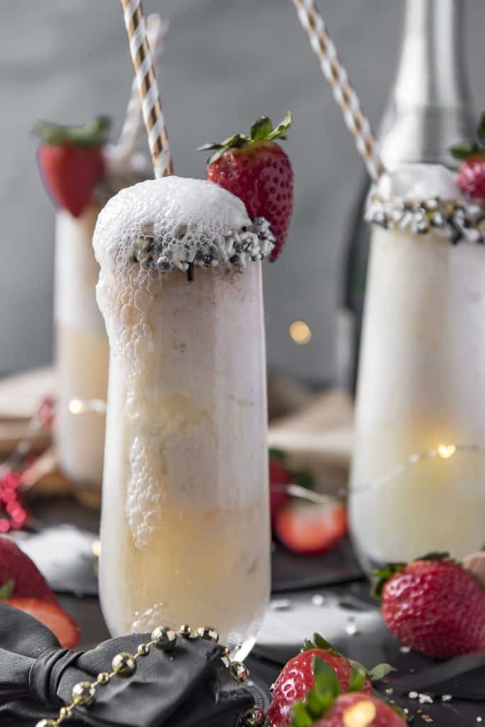 Ice Cream Champagne Floats • The Crumby Kitchen