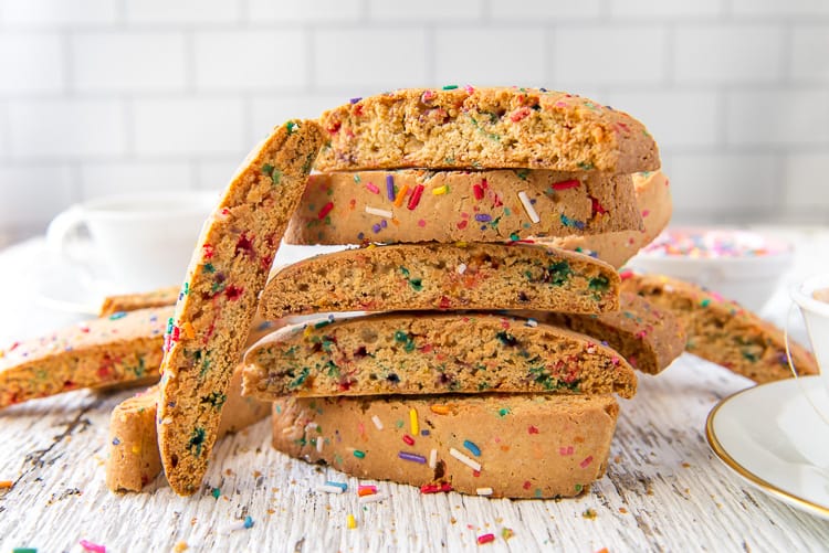 Rainbow Biscotti • The Crumby Kitchen