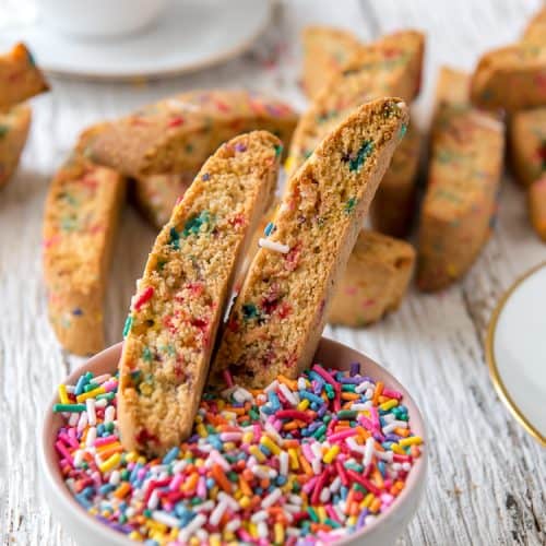 Rainbow Biscotti • The Crumby Kitchen