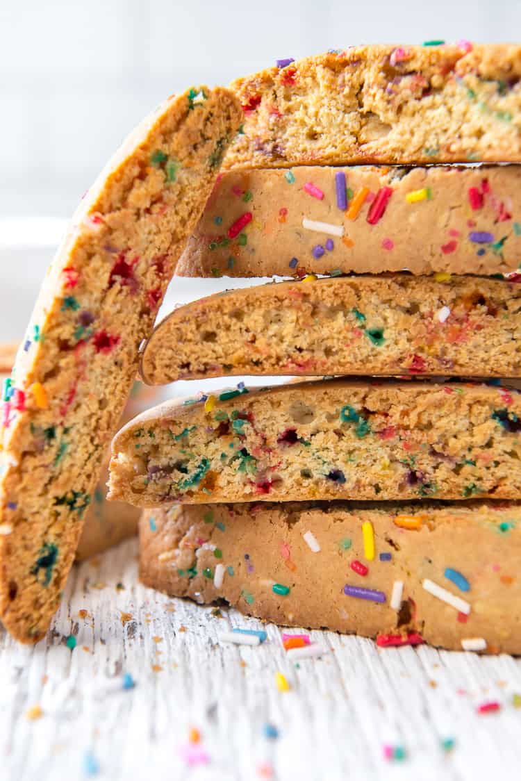 Rainbow Biscotti • The Crumby Kitchen