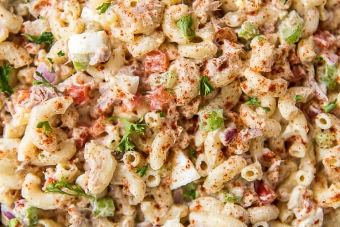 Southern-Style Tuna Macaroni Salad • The Crumby Kitchen