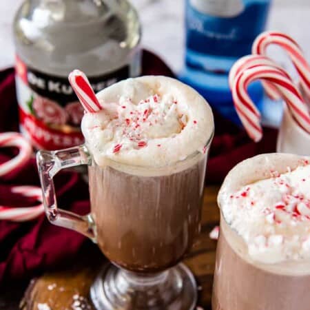 Peppermint Spiked Hot Chocolate • The Crumby Kitchen