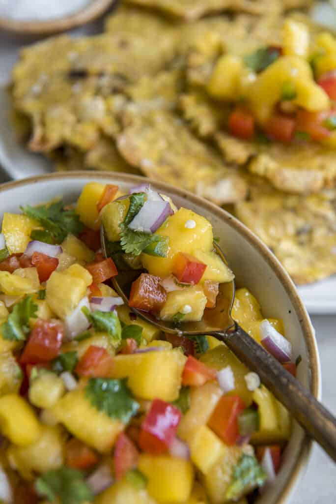 Spicy Pineapple Mango Salsa • The Crumby Kitchen