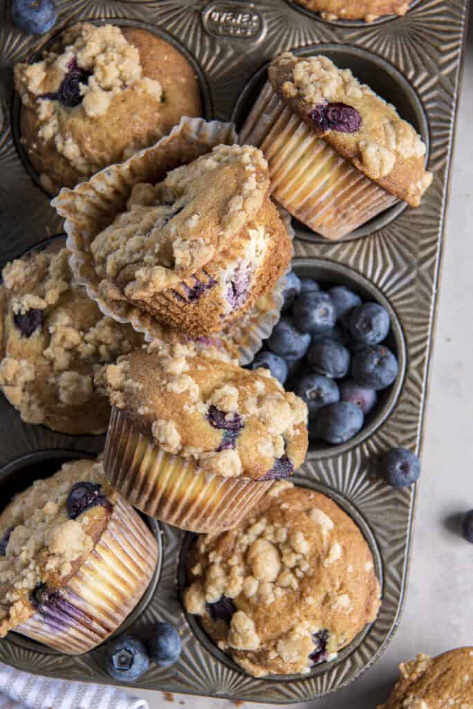 Blueberry Cream Cheese Muffins • The Crumby Kitchen