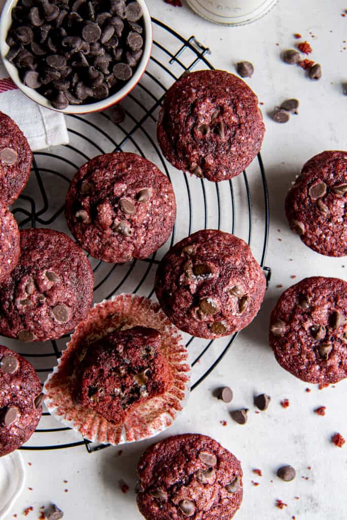 Red Velvet Muffins • The Crumby Kitchen